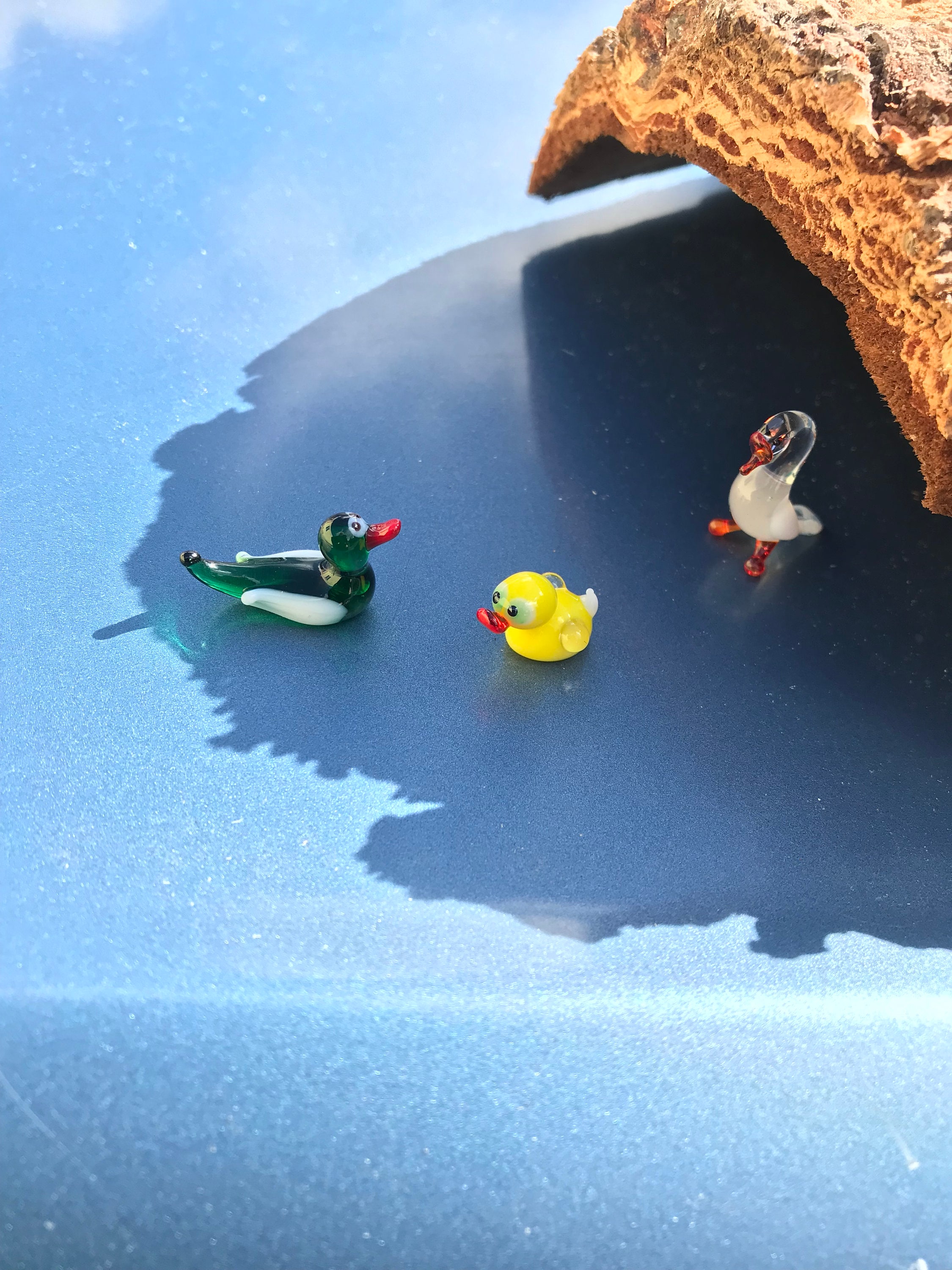 Tiny Glass Water Fowl Hand Blown Glass Bird Figurine Collectible Duck ...