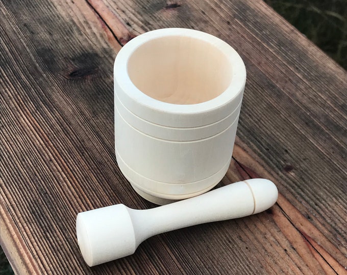 Small Linden Mortar and Pestle Solid Wood Mortar and Pestle All Natural ...