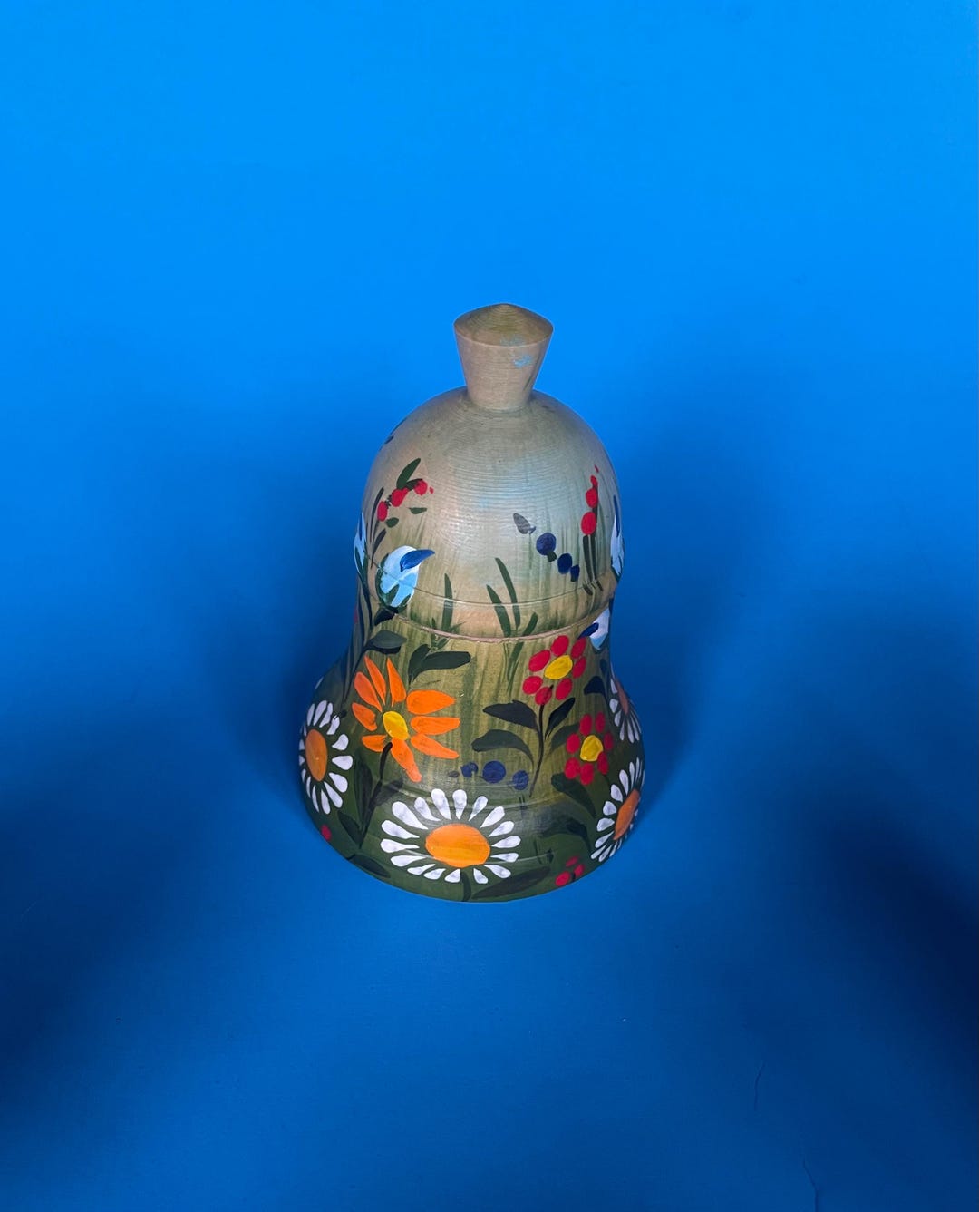Hand Painted 4 Inch Tall Wooden Bell Box Summer Theme Christmas ...