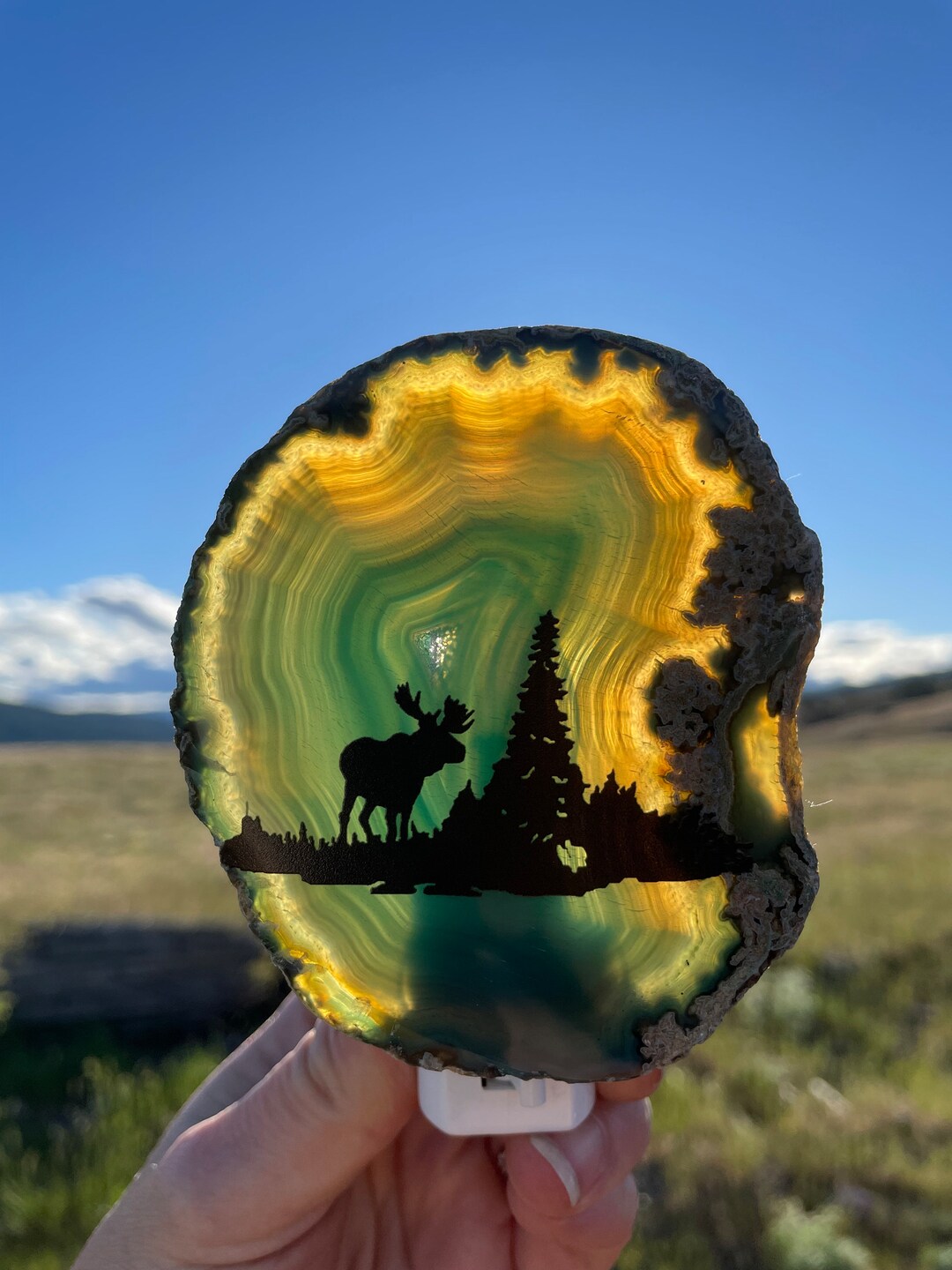 Brazilian Agate Night Light Wall Plug in Bedroom/entryway Tiny Lamp ...