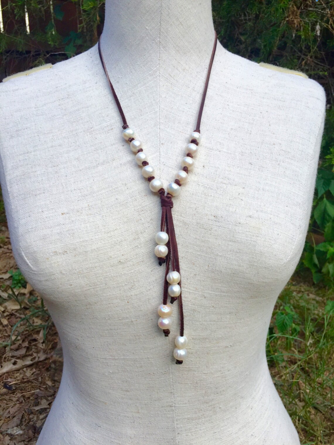 Genuine Freshwater Pearl And Leather Necklace Pearl And Etsy genuine-freshwater-pearl-and-leather-necklace-pearl-and-etsy