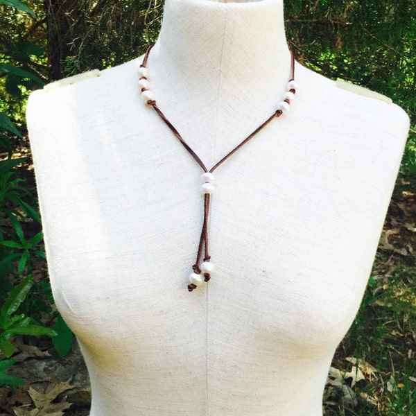 Leather Lariat - Etsy