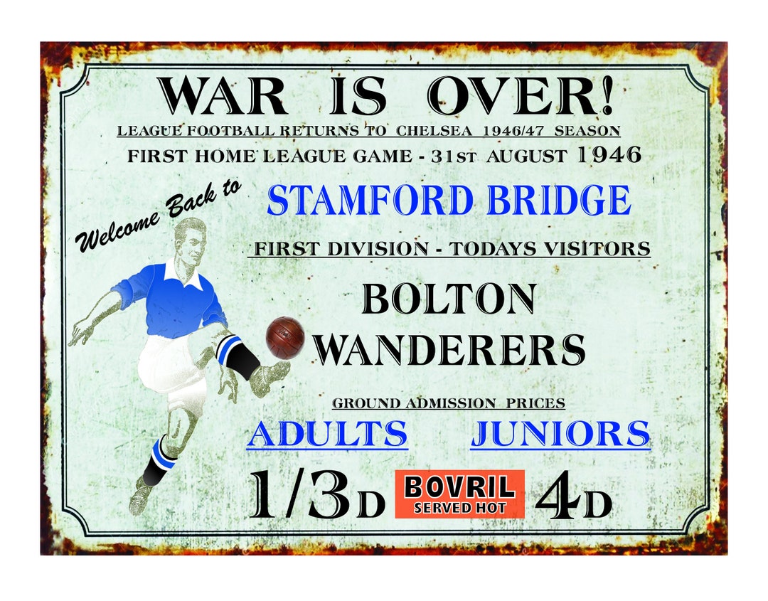 Chelsea Fc Football Plaque Metal Football Sign Chelsea Gifts Art ...