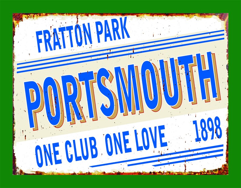 Portsmouth Fc Metal Football Sign Portsmouth Football Plaque Fratton ...