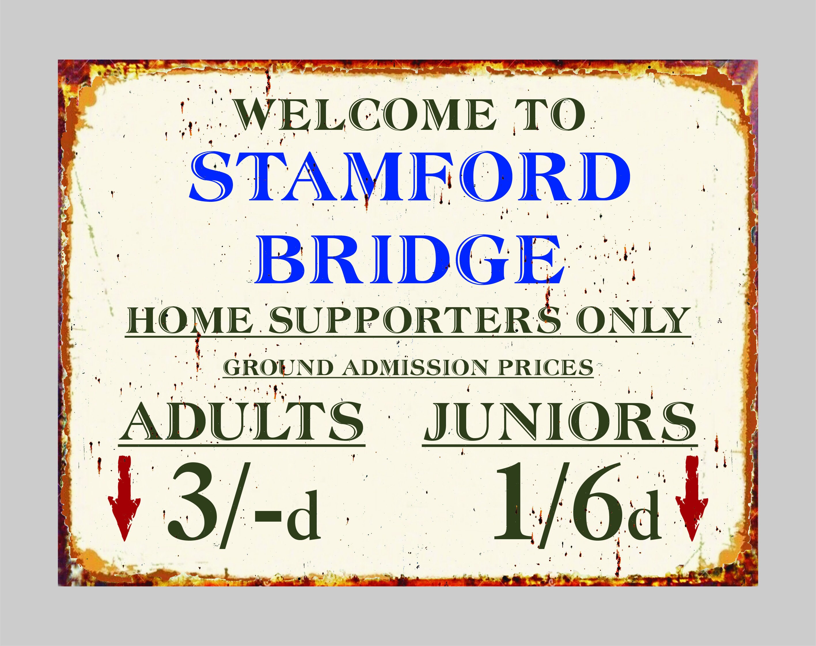 Chelsea Fc Football Plaque Metal Football Sign Chelsea Gifts Art ...