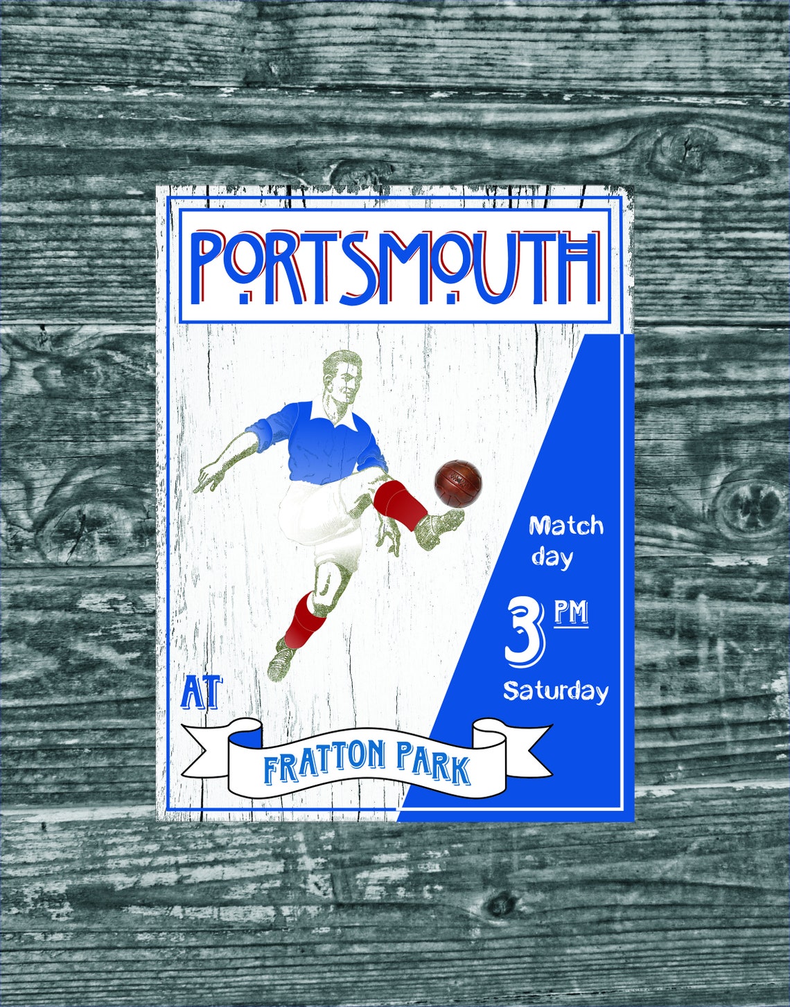 Portsmouth fc metal football sign Portsmouth football plaque | Etsy