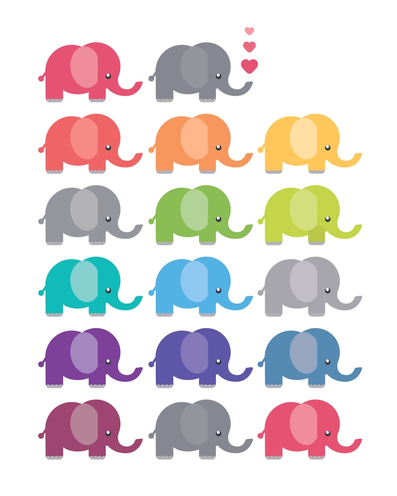 Baby Elephants - Nursery Print, Printable Wall Art, Downloadable Print ...