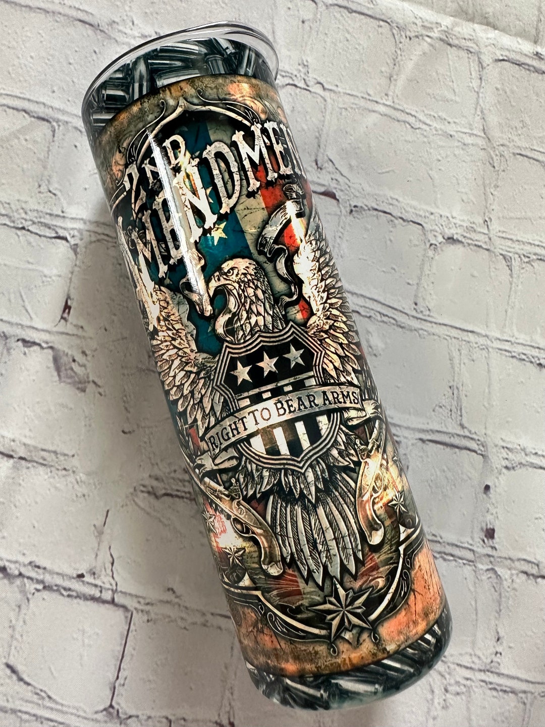 Second Amendment Distressed Tumbler Right to Bear Arms Flag Sublimation ...