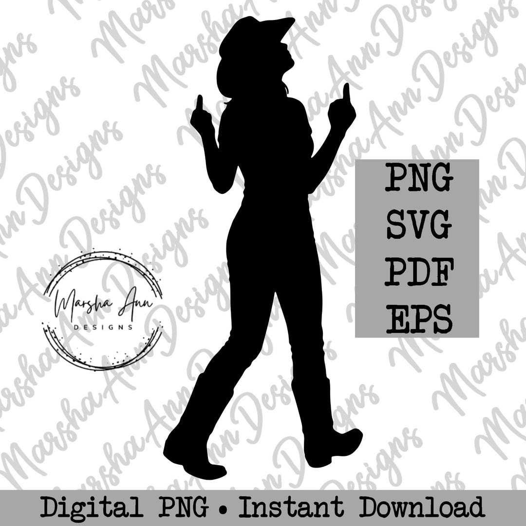 Respectfully Middle Finger SVG, PNG, Sarcastic, Cowgirl Middle Finger ...