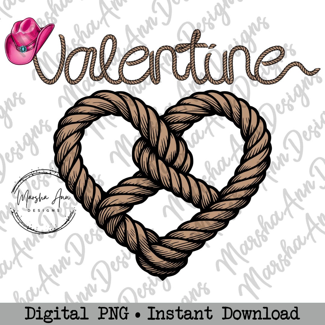Howdy Valentine PNG, Western Rope Valentine Png, Cowboy Hat Valentine ...