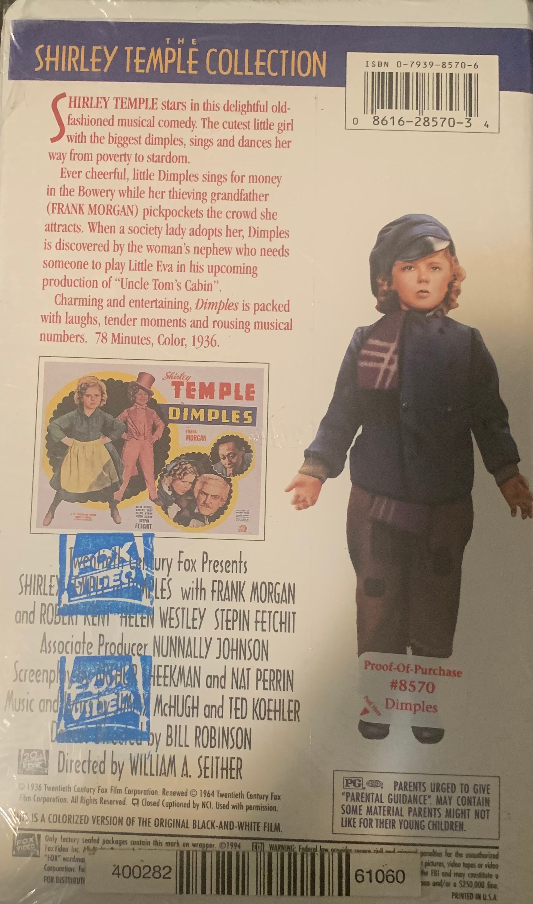 DIMPLES: Brand New Sealed VHS Tape 1936 1994 Shirley Temple - Etsy
