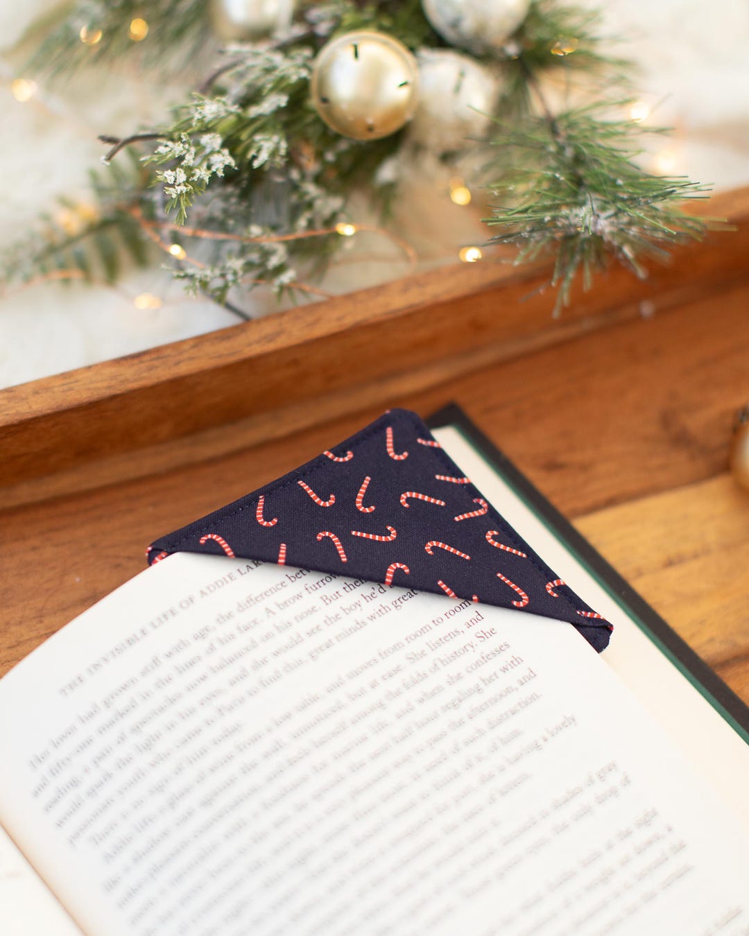 Holiday Candy Canes Bookmark, Christmas Corner Bookmark, Cute Stocking ...