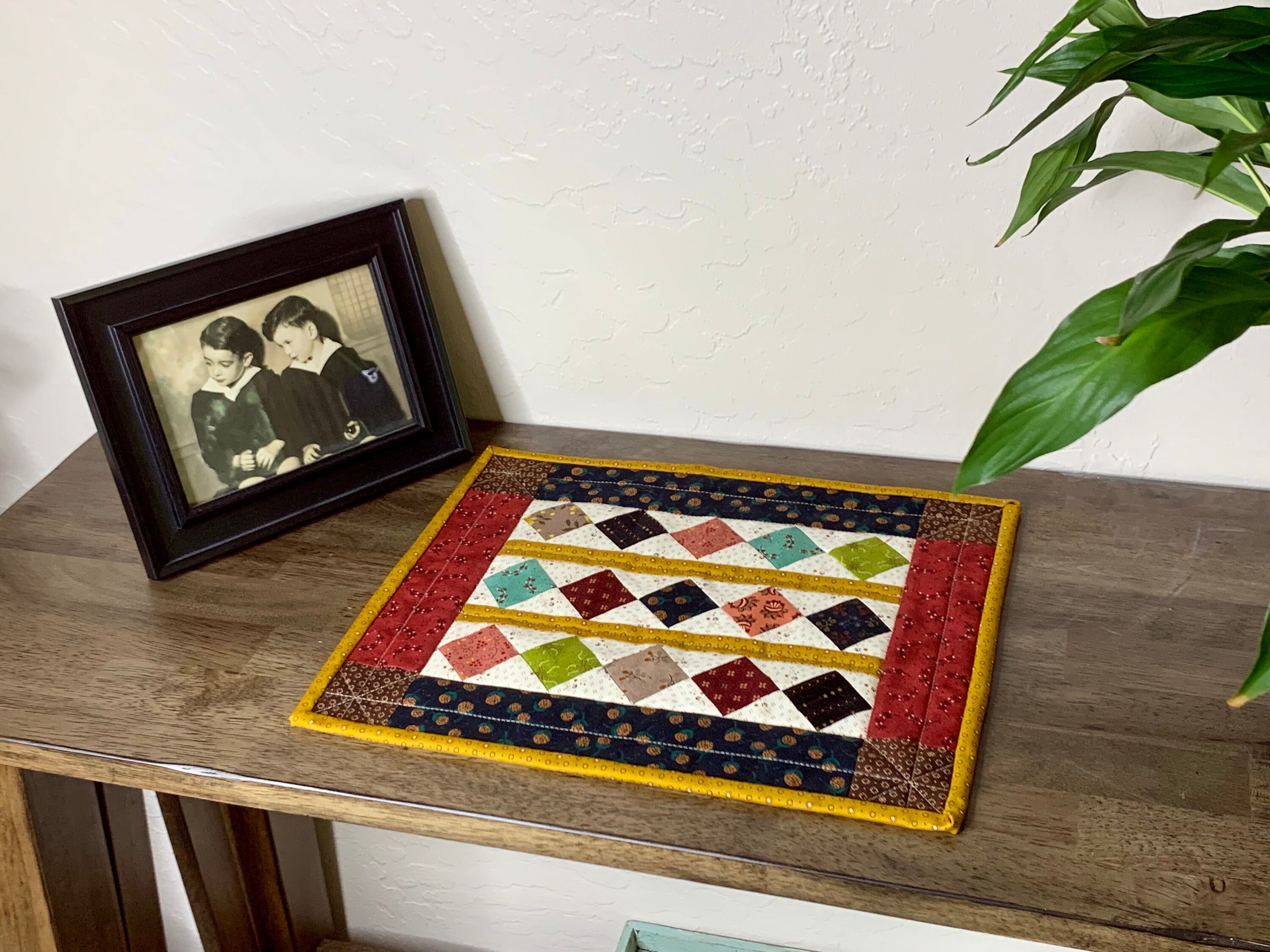 Rustic Scrappy Mini Quilt Table Topper or Wall Hanging - Etsy