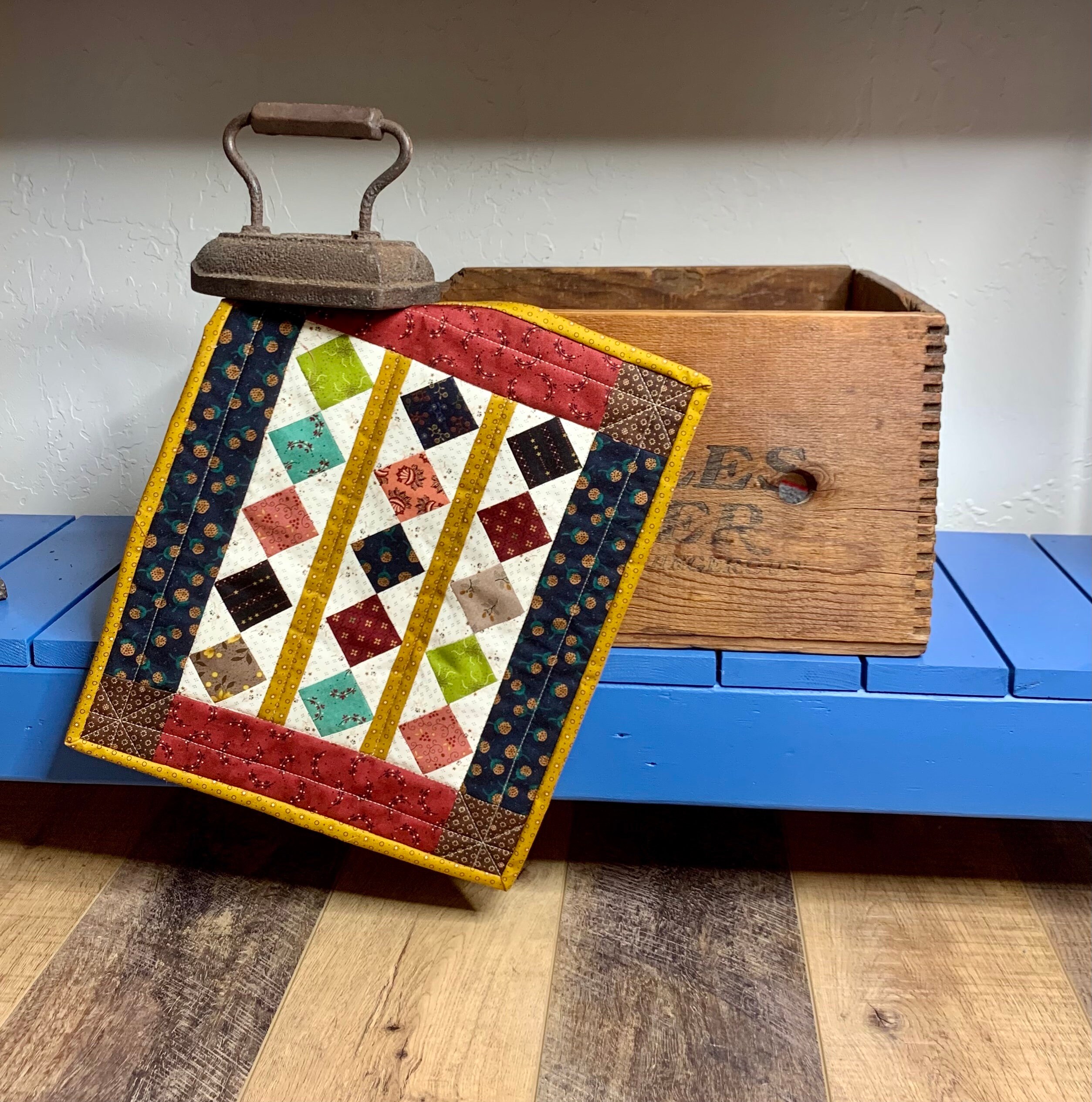 Rustic Scrappy Mini Quilt Table Topper or Wall Hanging - Etsy