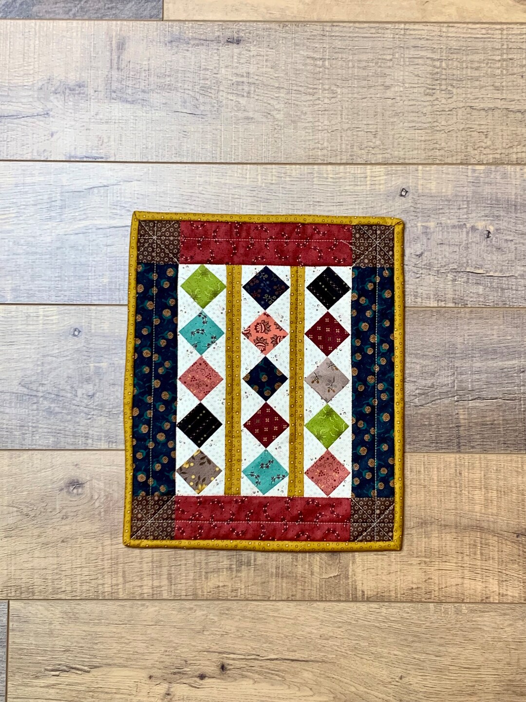 Rustic Scrappy Mini Quilt Table Topper or Wall Hanging - Etsy