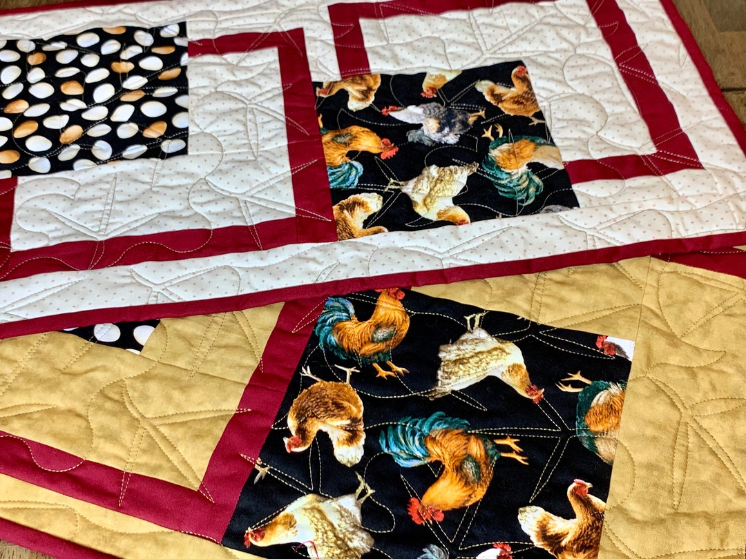 Quilted Chicken and Egg Table Runner or Wall Hanging - Etsy