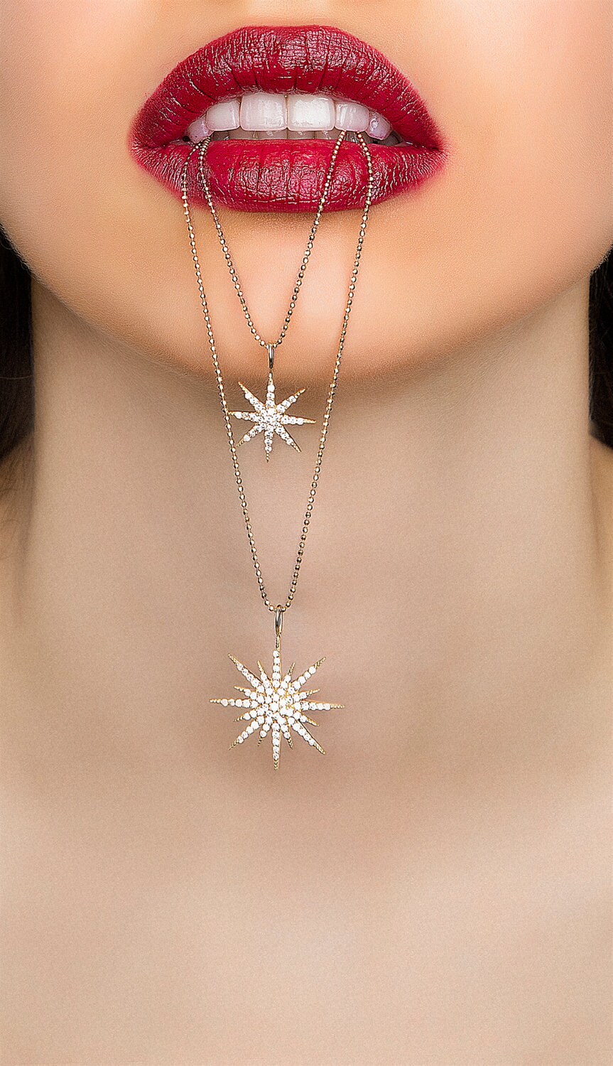 Mini Supernova Star Pendant 14kt Yellow Gold Pave - Etsy