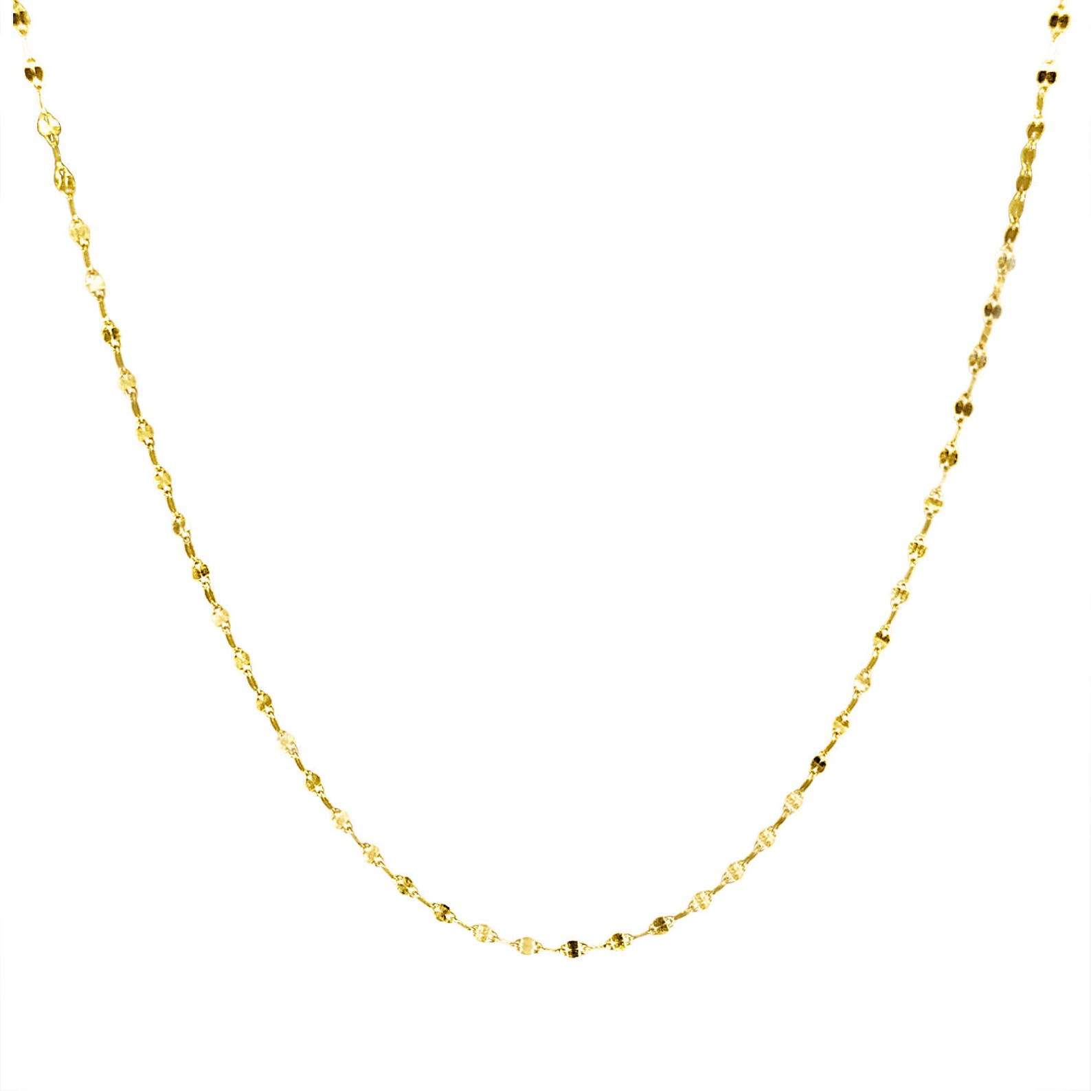 Shimmering Long Chain 14kt Yellow Gold - Etsy