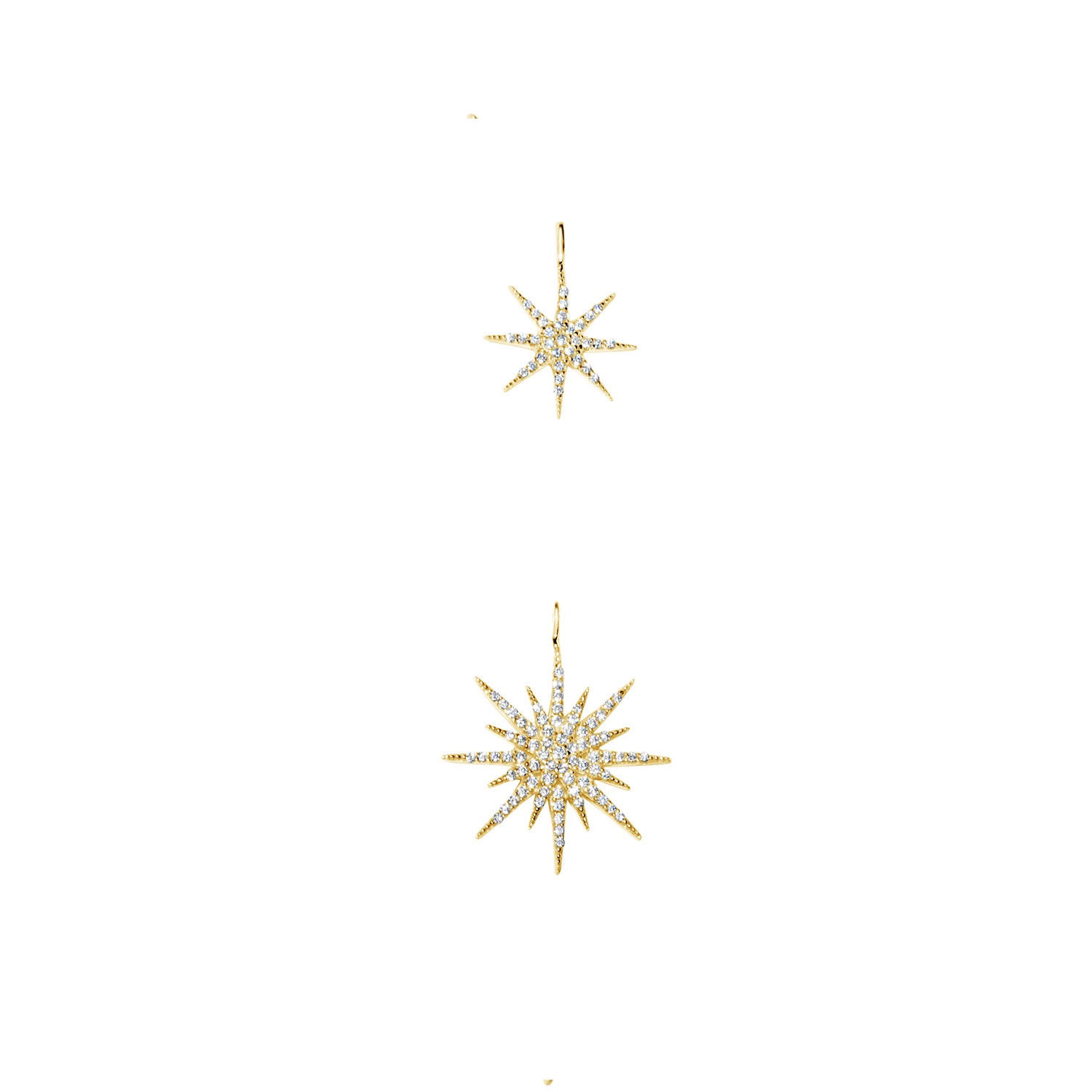 Mini Supernova Star Pendant 14kt Yellow Gold Pave - Etsy