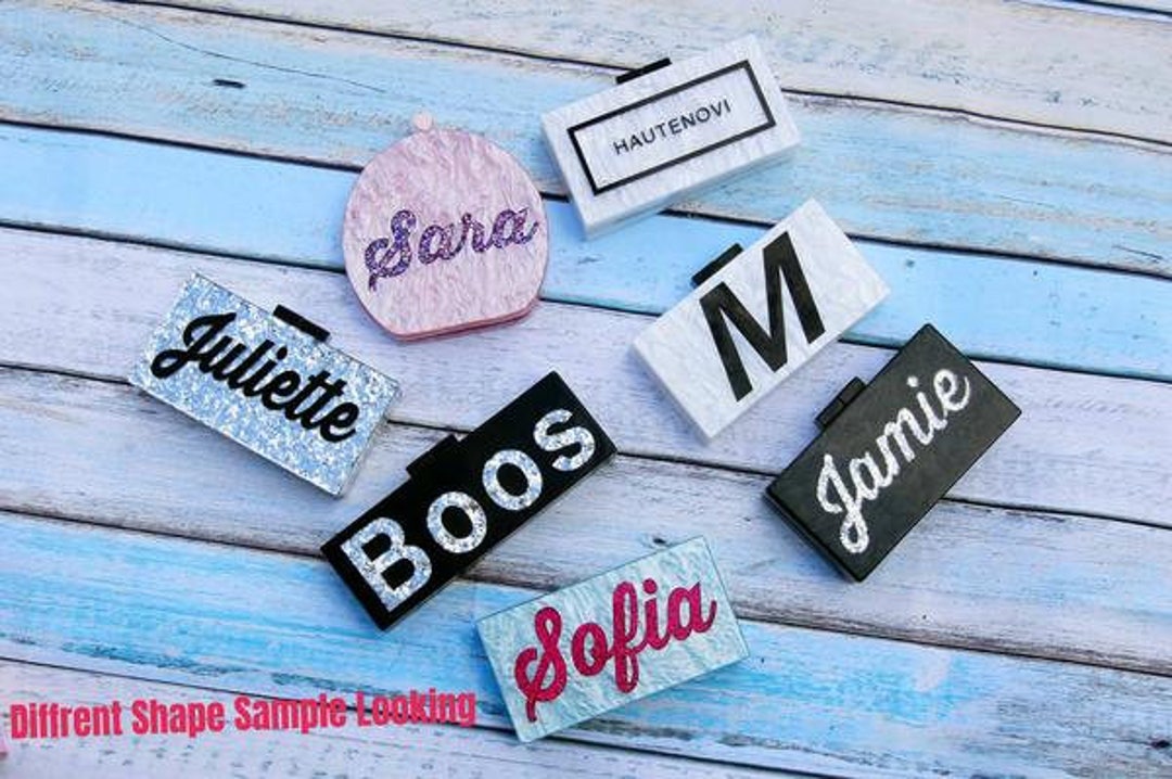 Personalized Bespoke Custom Name Perspex Acrylic Box Clutch Evening ...