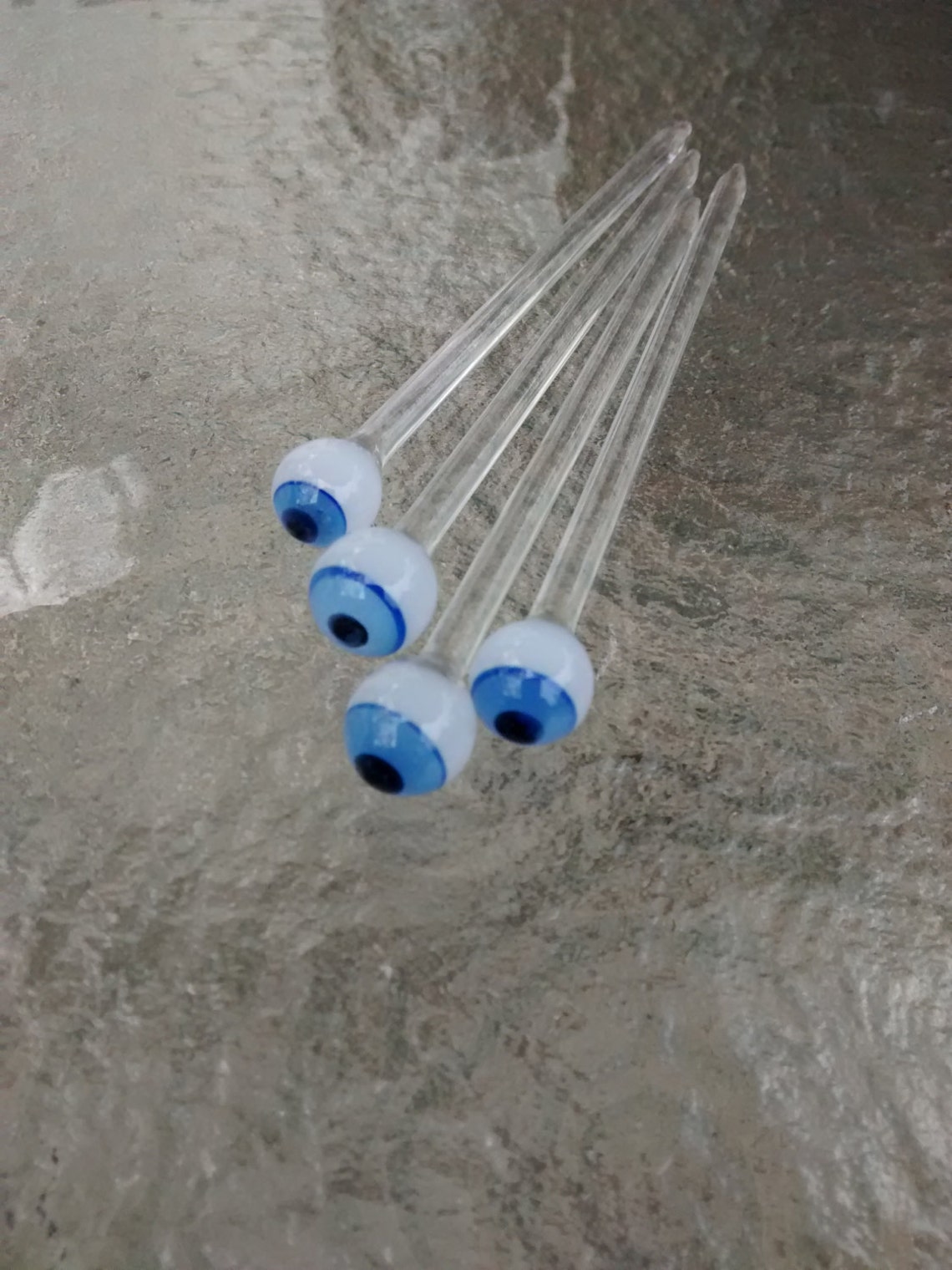 Blue Eyeball Glass Picks Pokers Multi Use 4 4 | Etsy