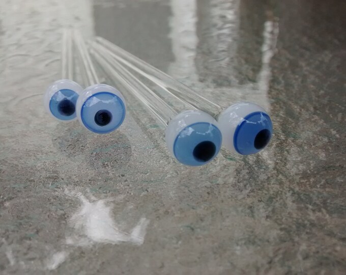 Blue Eyeball Glass Picks Pokers Multi Use 4 4 Piece Set Bar Ware ...