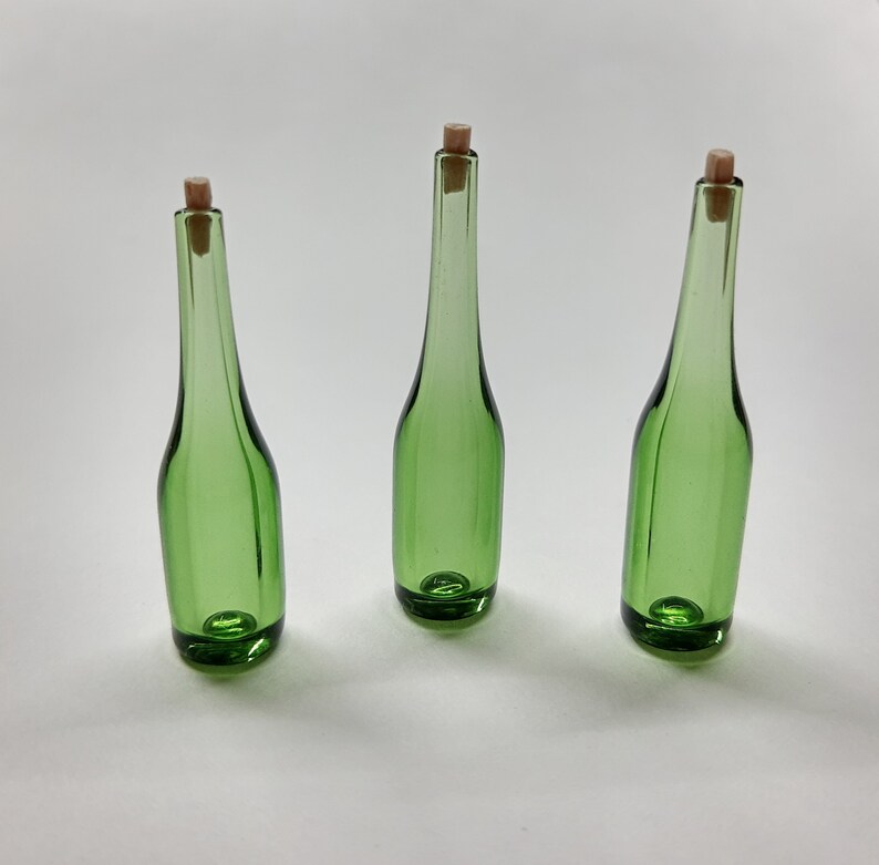 Dollhouse Mini Glass Wine Bottles With Corks 3pc Set 112 Etsy