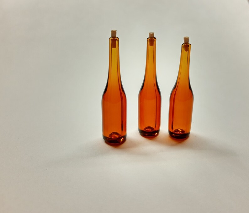 Dollhouse Mini Glass Wine Bottles With Corks 3pc Set 112 Etsy