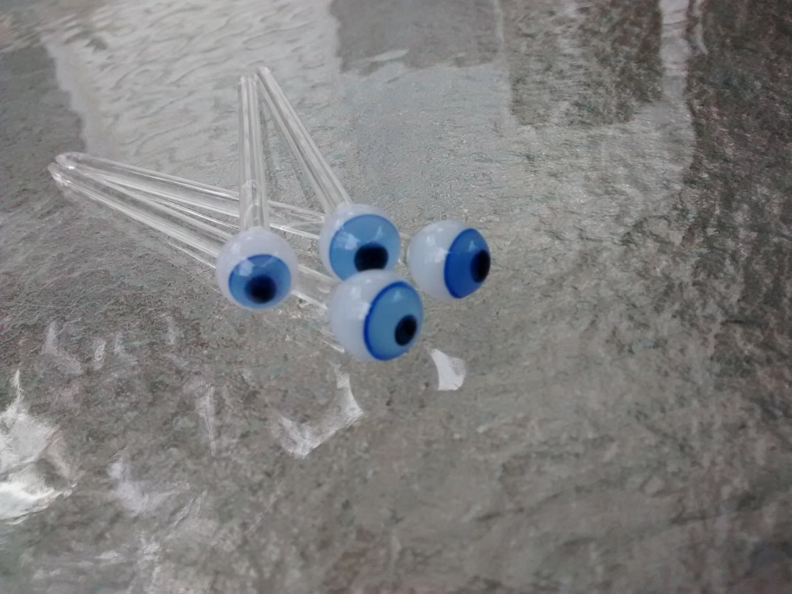 Blue Eyeball Glass Picks Pokers Multi Use 4 4 - Etsy
