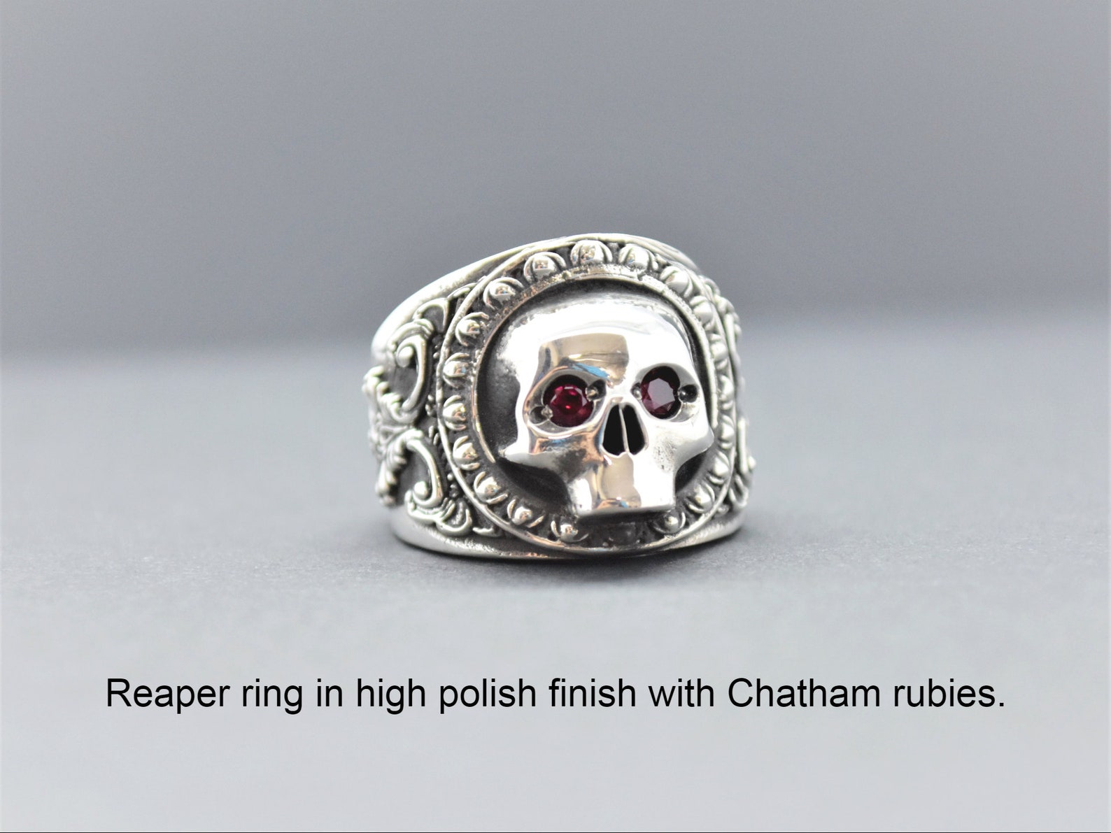 The Reaper Ring Skull Ring Sterling Silver Ring Men's - Etsy UK