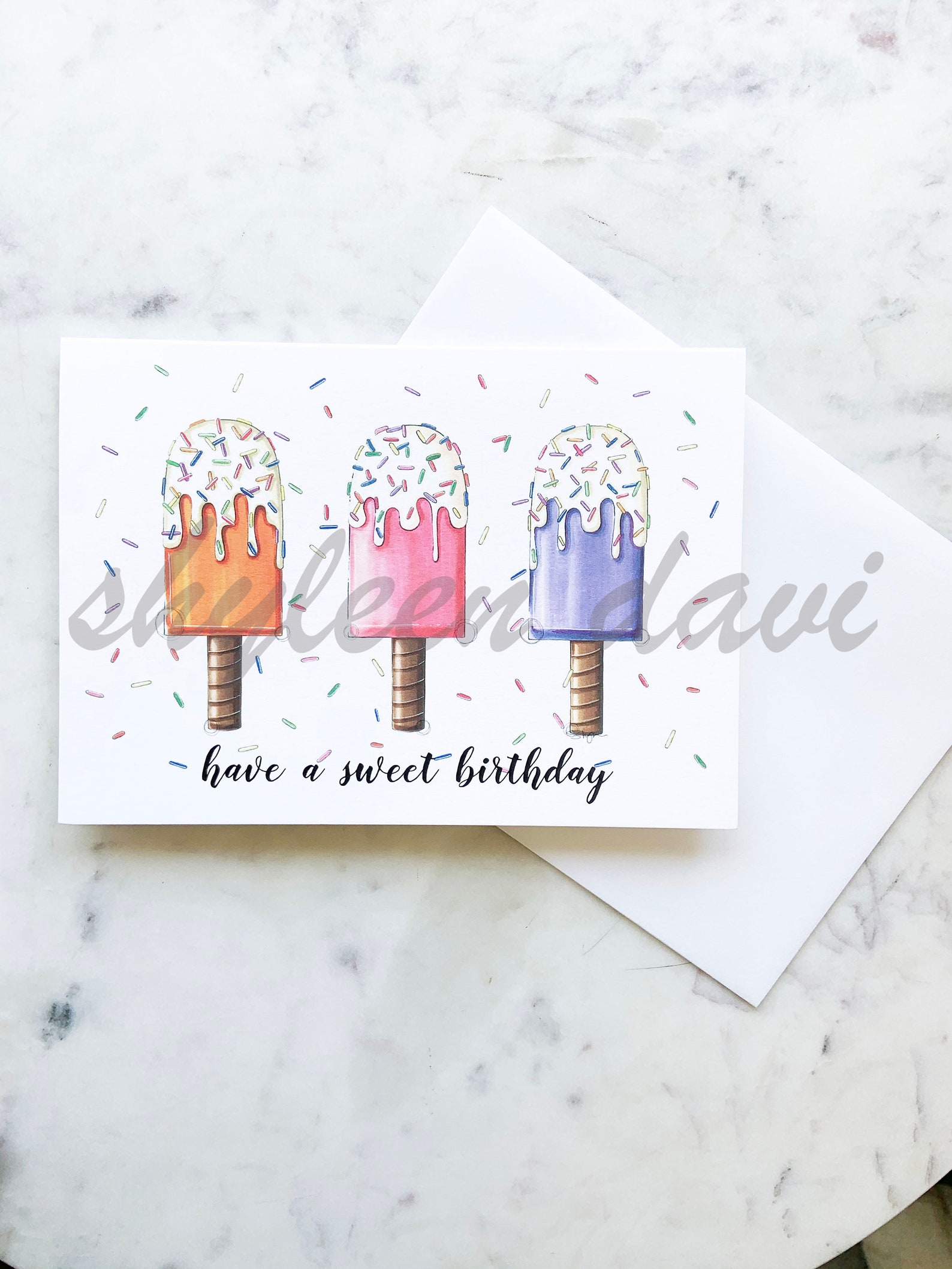 Illustrated Birthday Card "sprinkles Birthday" - Etsy