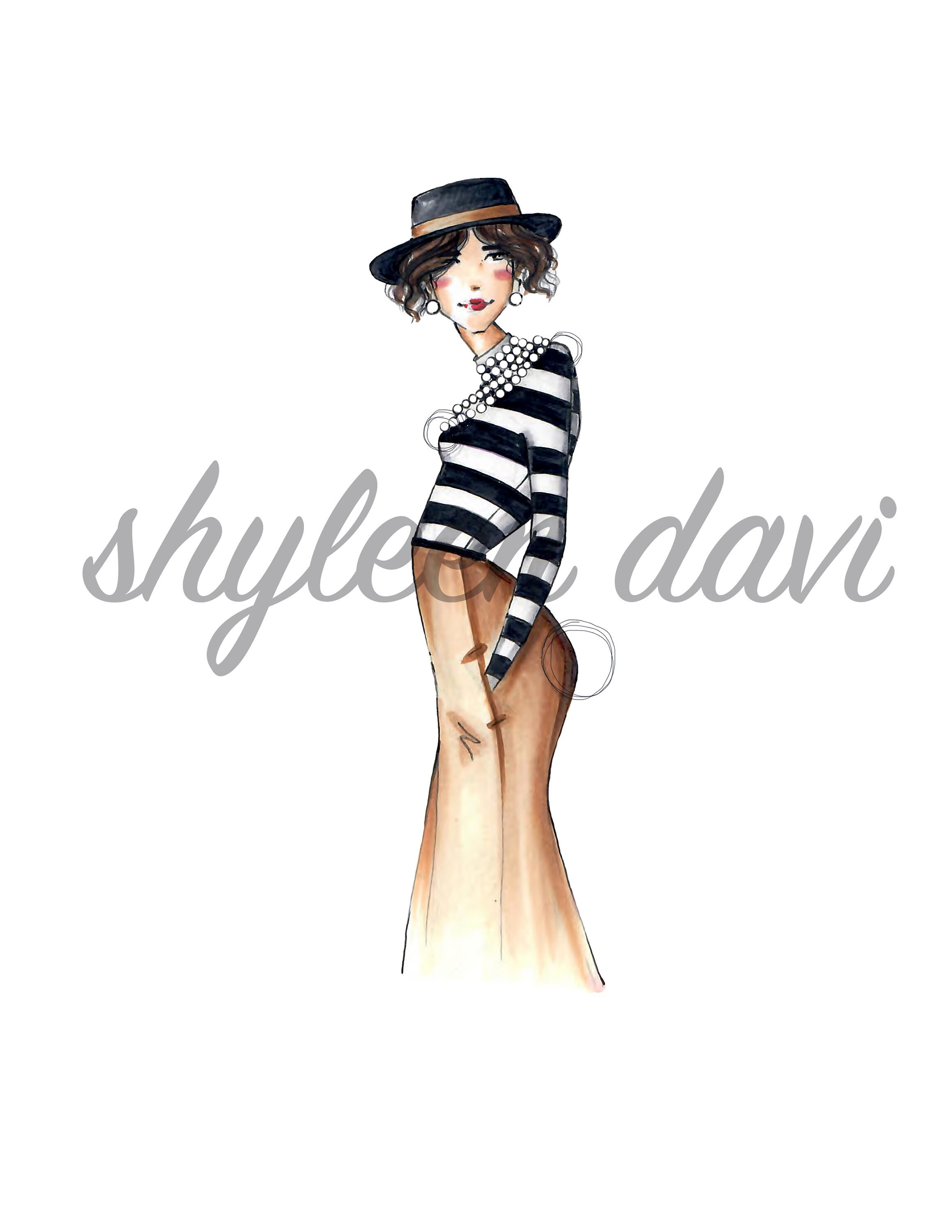 Timeless Coco Fashion Illustration Art - Etsy