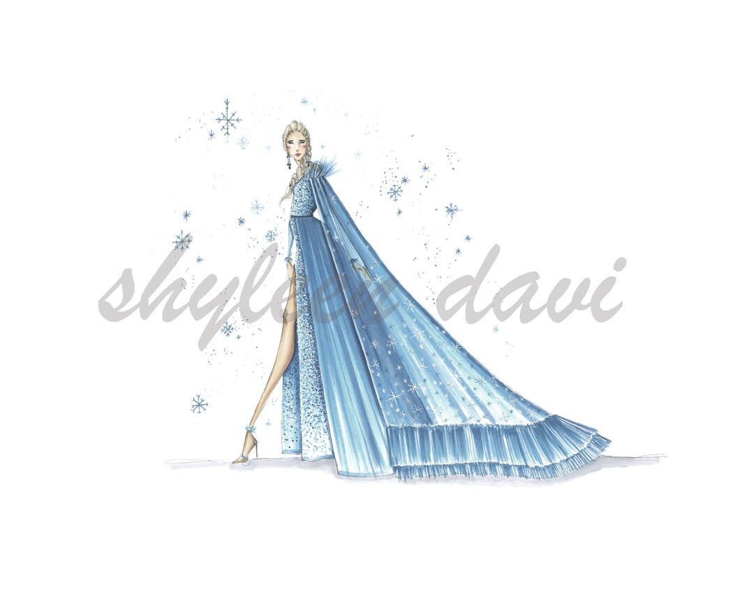 Fashion Illustrated Sketch "ice Queen" - Etsy