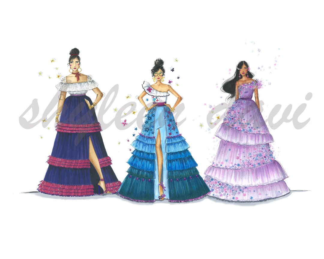 Fashion Illustration Sketch "enchanted Dreams" - Etsy