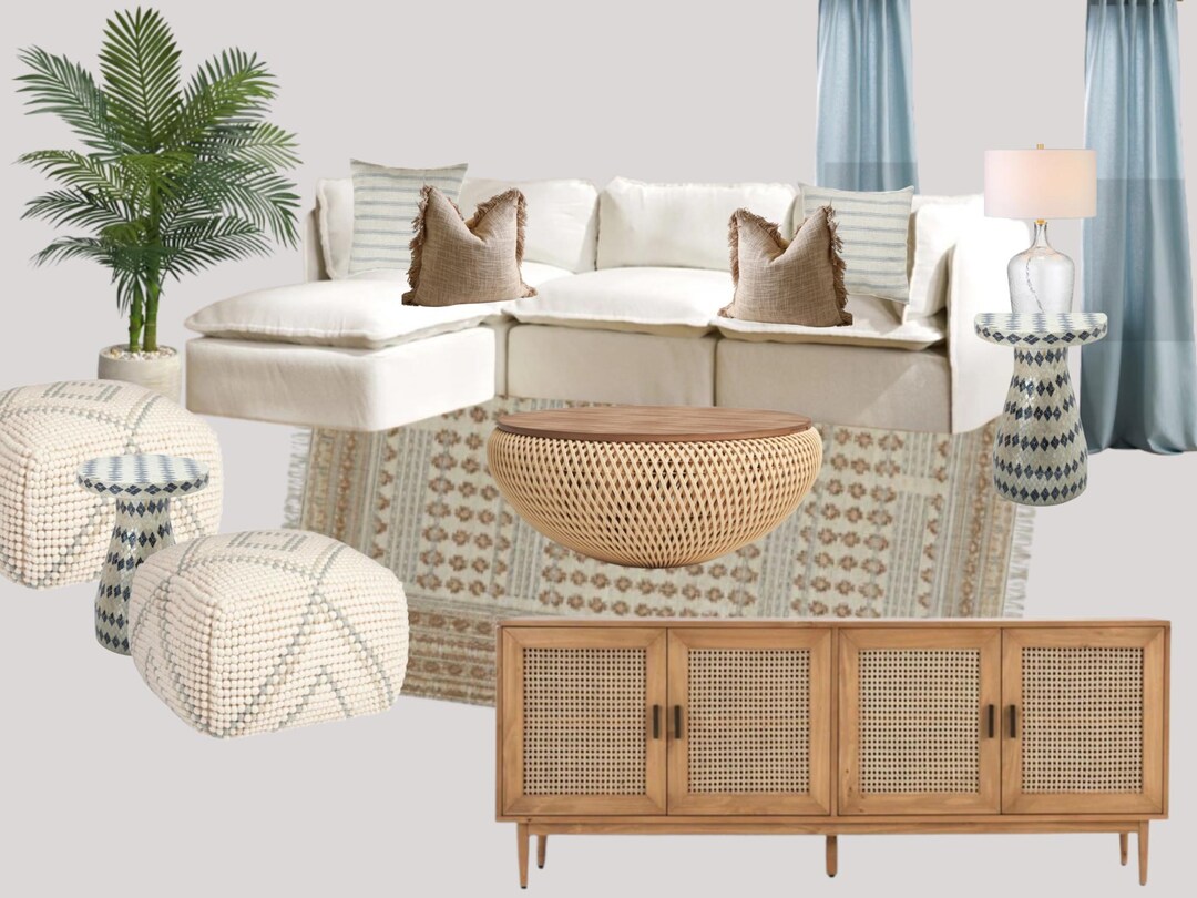 Coastal Grandma Living Room // Interior Design Mood Board // Bedroom ...