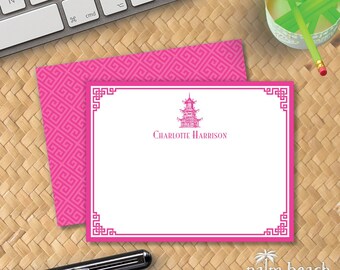 Classic Monogram Folded Notecards Traditional 3 Initial - Etsy