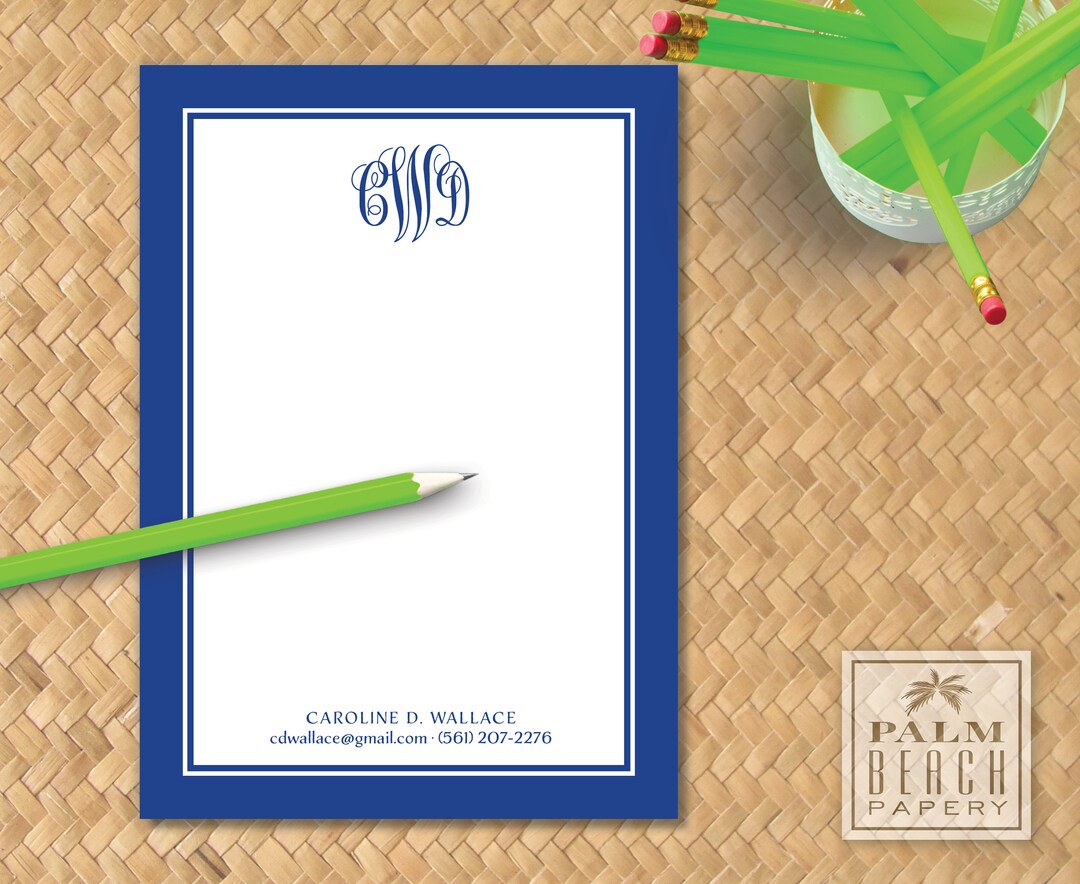 Worth Avenue 5x7 Notepads Monogrammed Memo Pads - Etsy