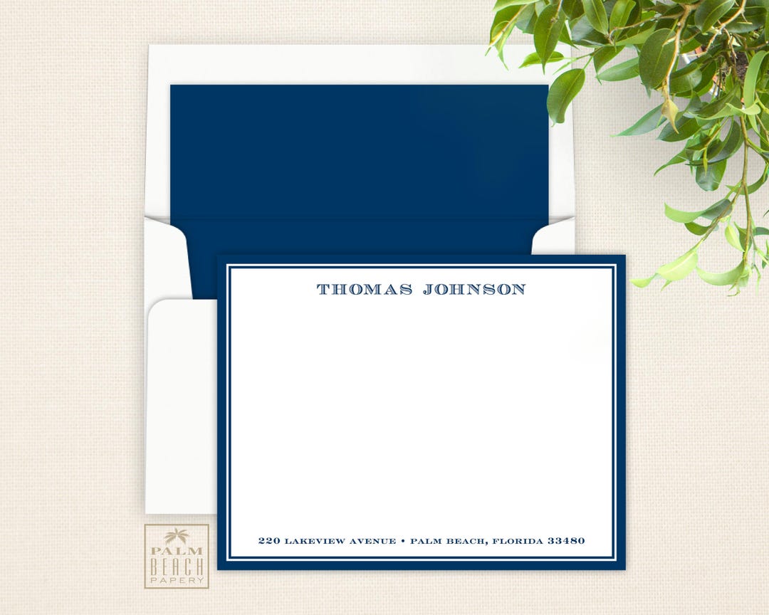 Men's Club Flat Notecards - Correspondence Card Stationery for Men ...