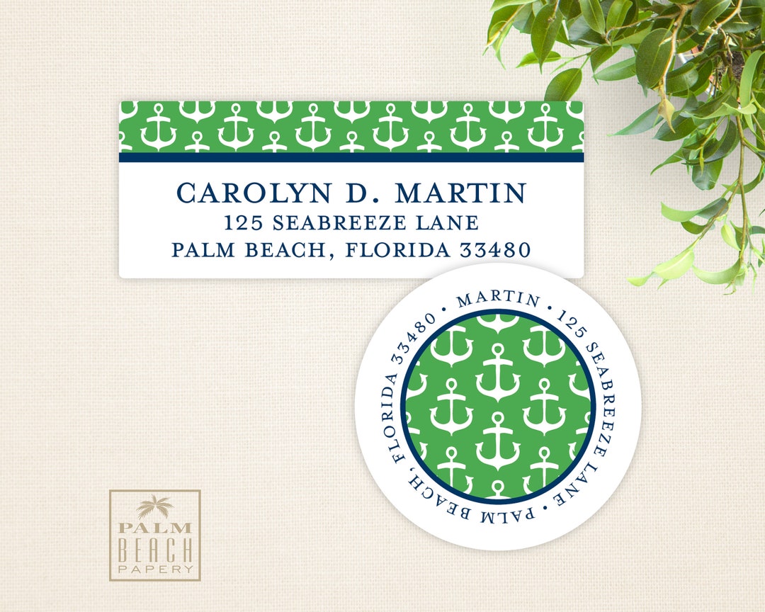 Anchors Aweigh - Personalized Return Address Labels - 1" X 2.625 ...
