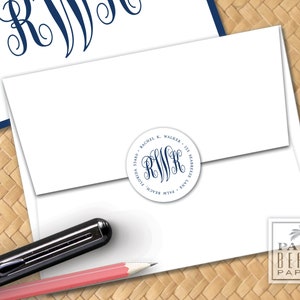 Classic Monogram Monogram Return Address Labels 1 X 2.625 Rectangle or ...
