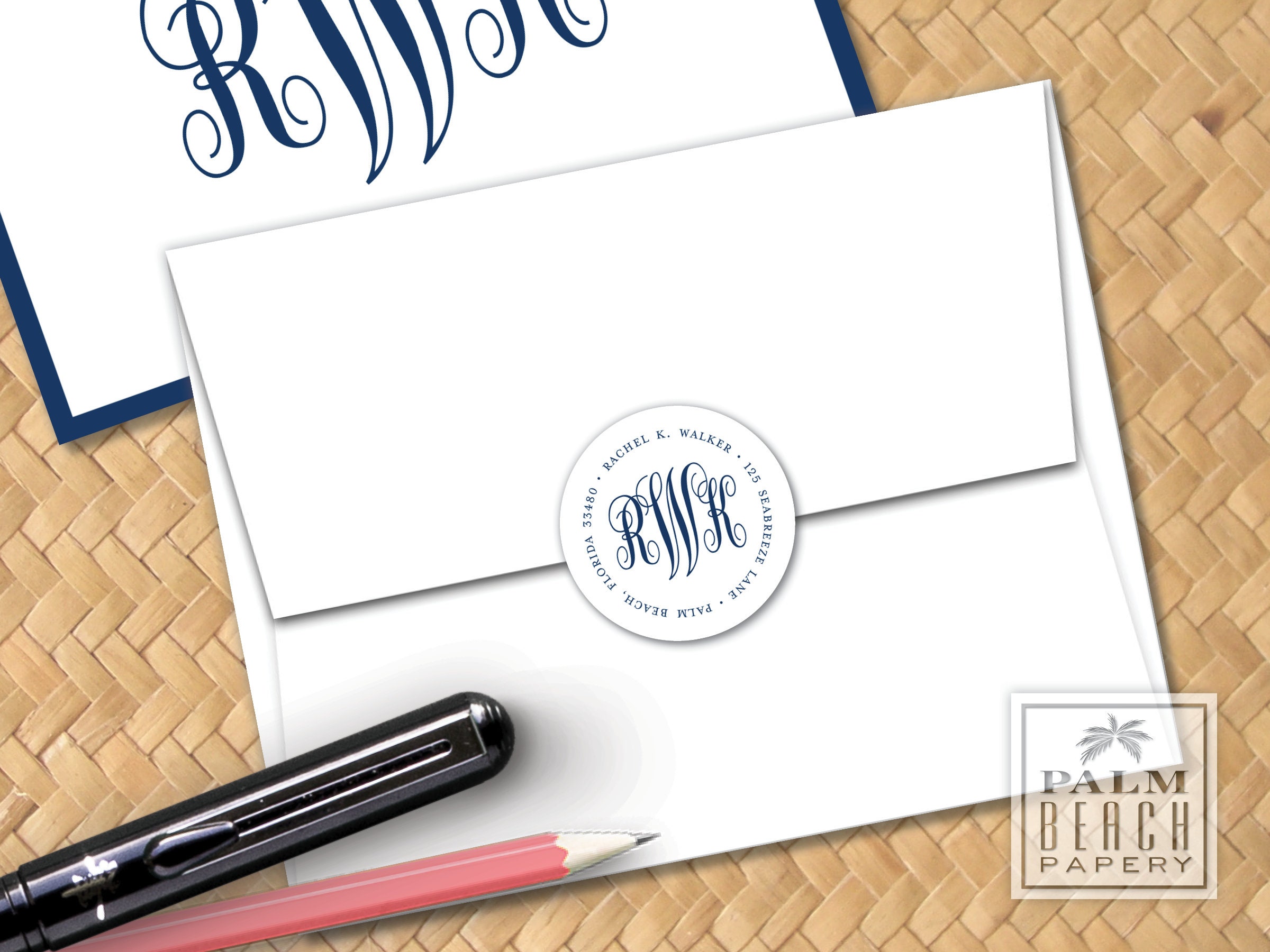 Classic Monogram Monogram Return Address Labels 1 X - Etsy
