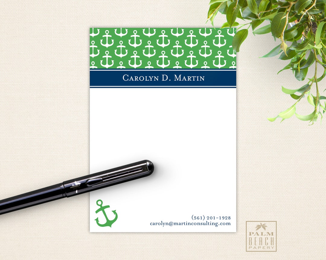Anchors Aweigh 5x7 Notepads - Personalized Nautical Memo Pads - Etsy