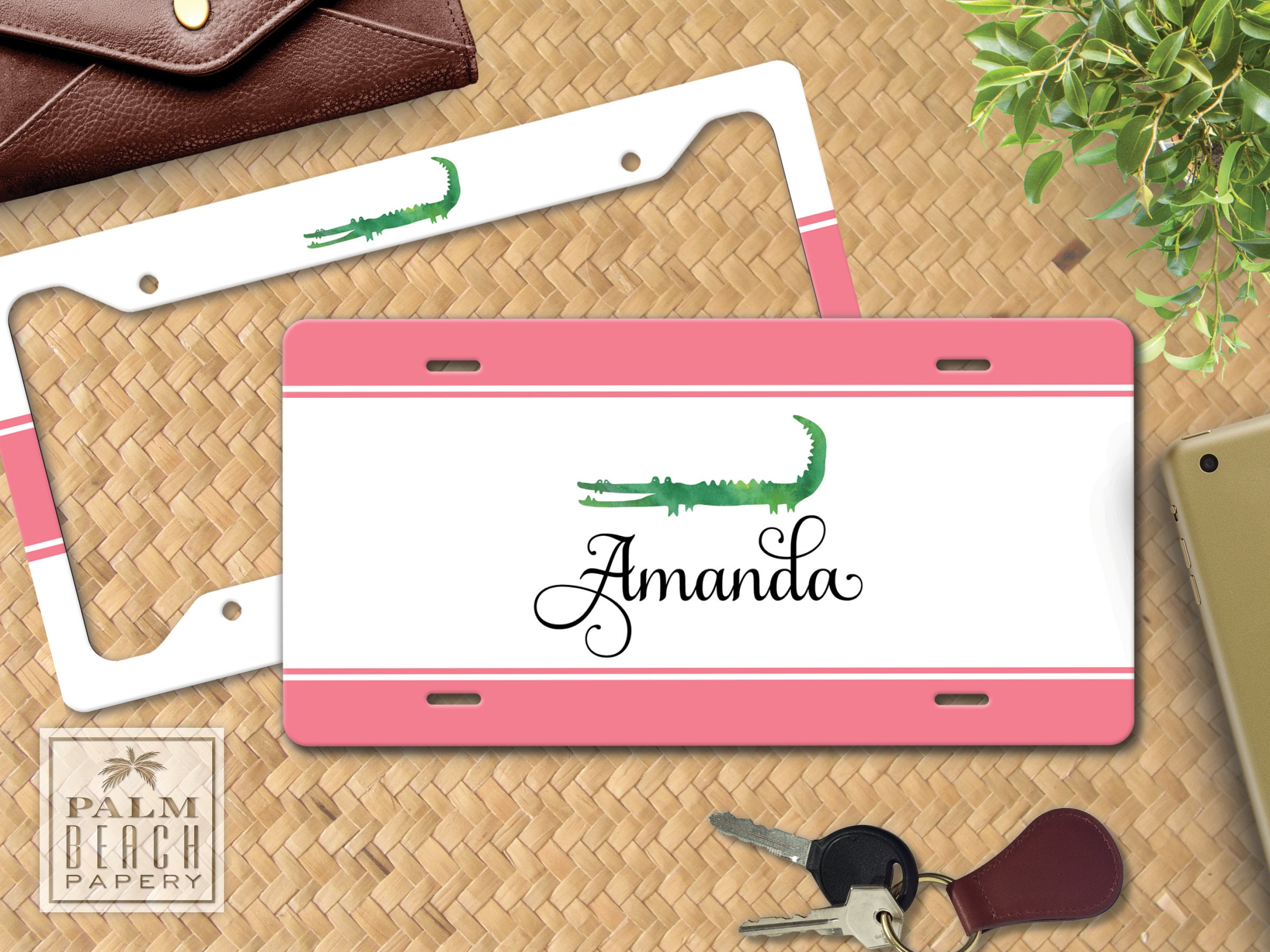 Preppy Alligator Personalized License Plate Monogrammed Car | Etsy