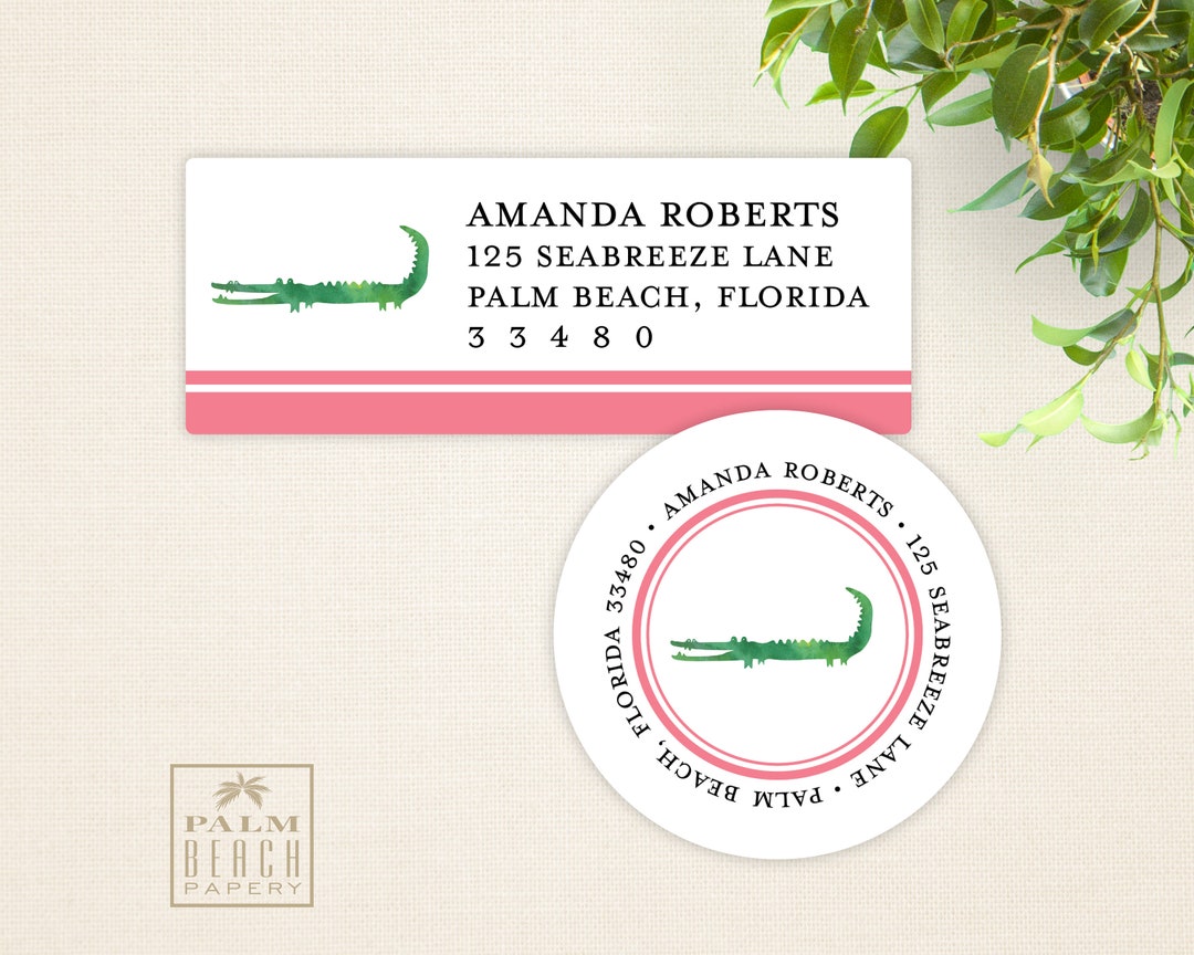 Preppy Alligator - Personalized Return Address Labels - 1" X 2.625 ...
