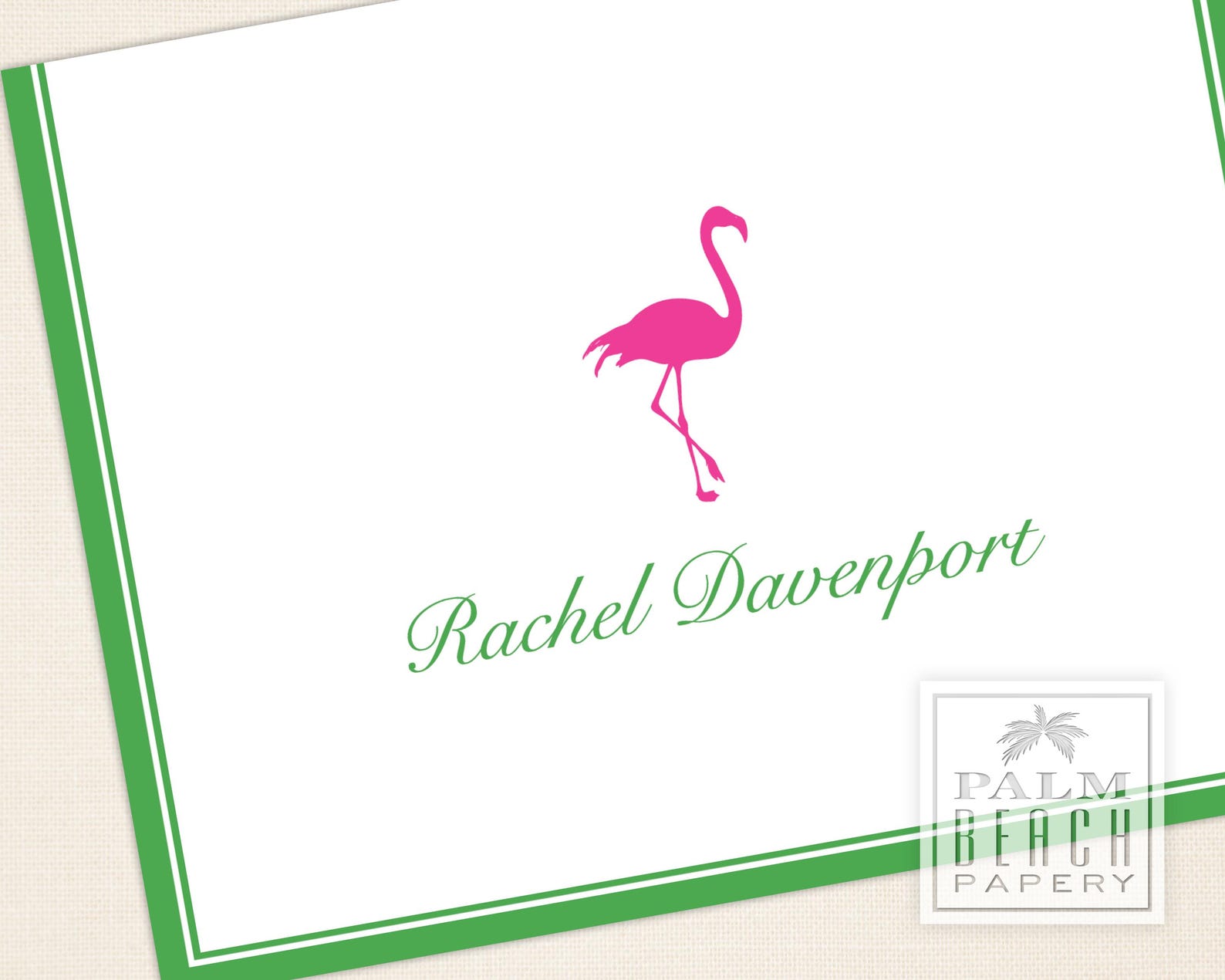 Flamingo Folded Notecards Personalized Foldover Note Card Stationery - Etsy