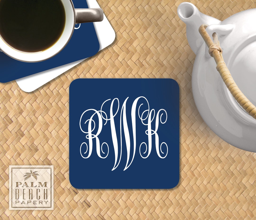 Classic Monogram Paper Coasters Personalized Disposable Drink Coasters ...