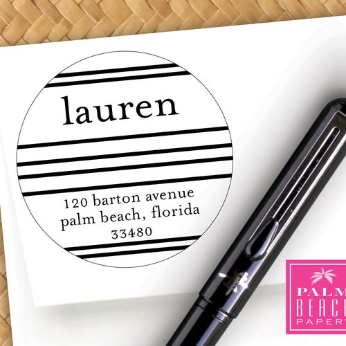 Address Stamp Self Inking Round Design Personalized Custom - Etsy