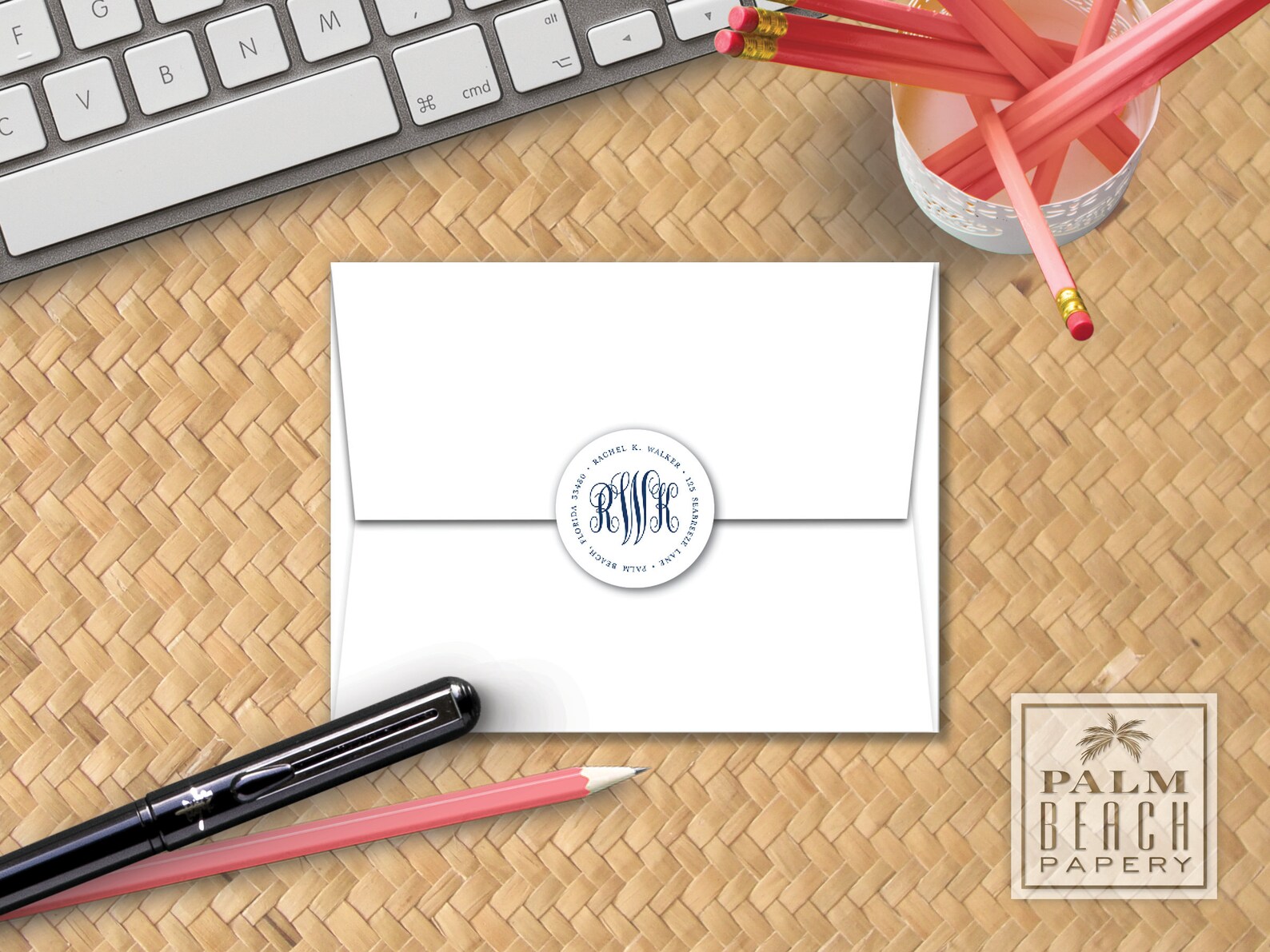 Classic Monogram Monogram Return Address Labels 1 X | Etsy