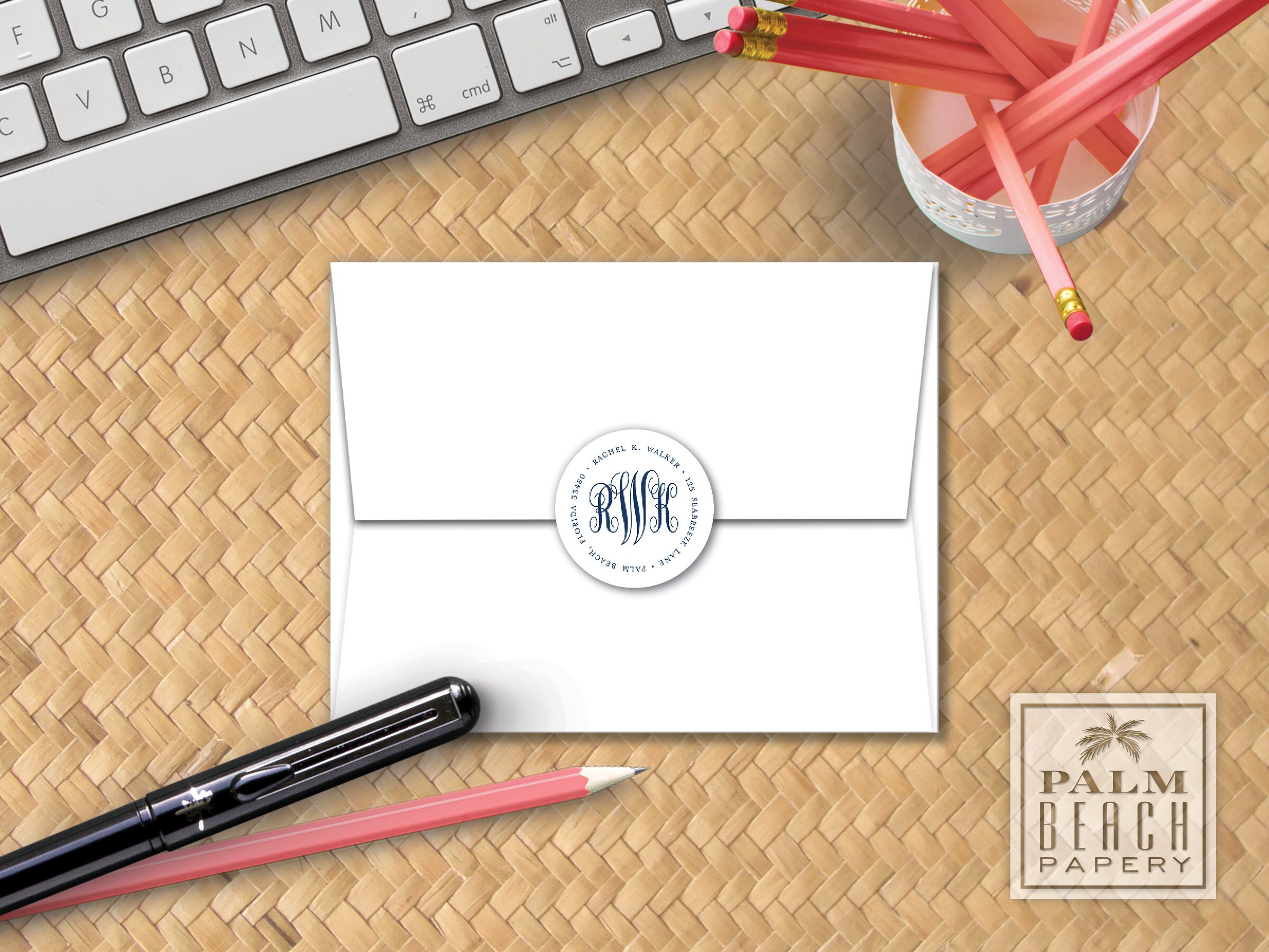 Classic Monogram Monogram Return Address Labels 1 X - Etsy
