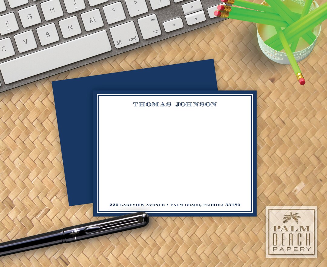 Men's Club Flat Notecards Correspondence Card Stationery for Man ...